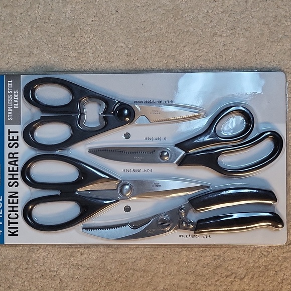 Kitchen | Kitchen Shears 4 Piece New Stainless Steel Sealed Utility ...